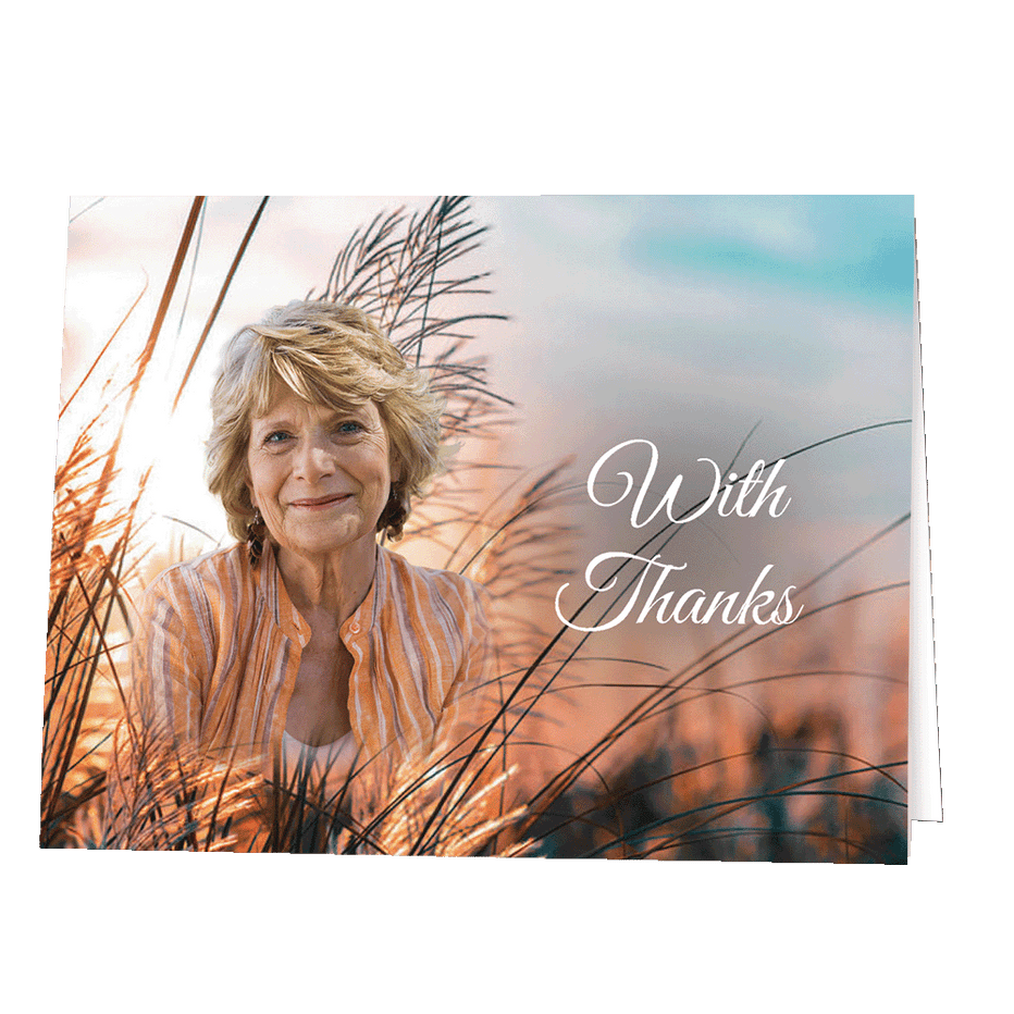 Acknowledgment Cards & Envelopes with Custom Photo – In Loving Memory